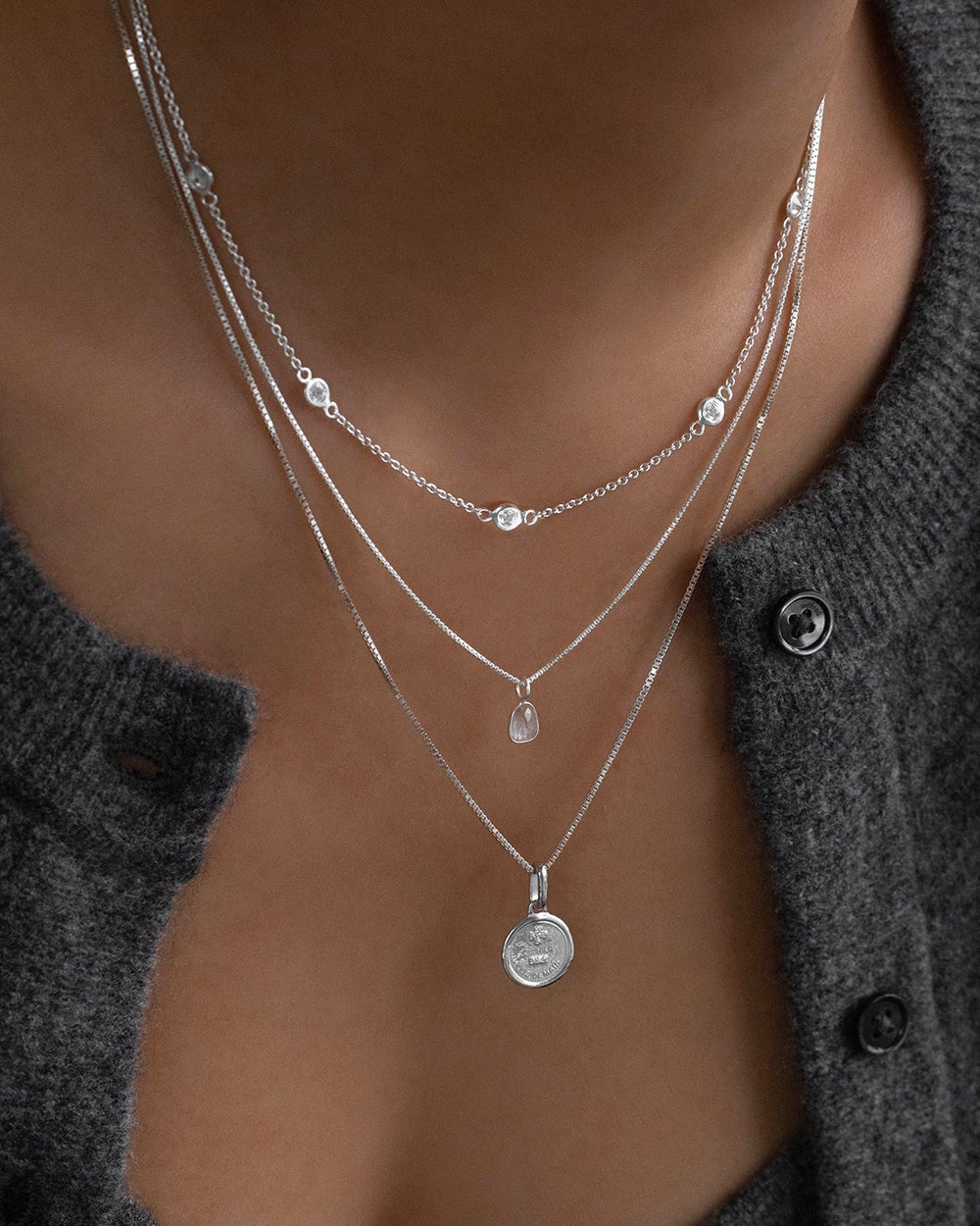 Sofia Slice Moonstone Necklace